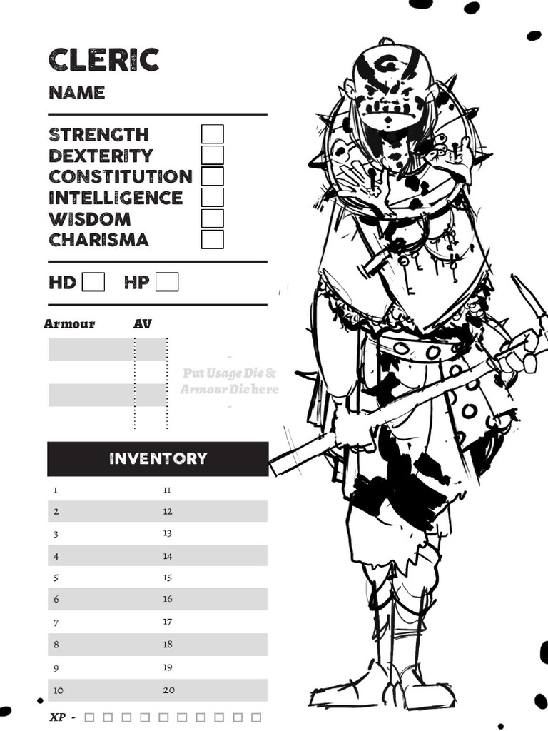 The Black Hack 2e Charsheet | PDF