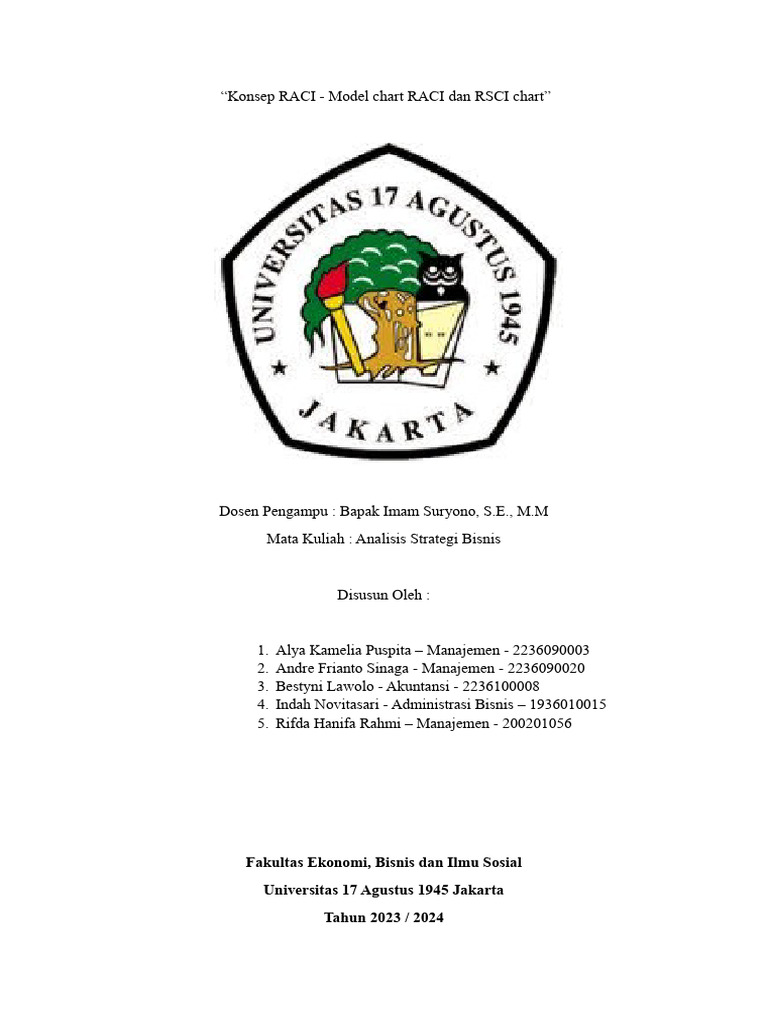 Kelompok 3 Konsep RACI - RACI Chart1 | PDF