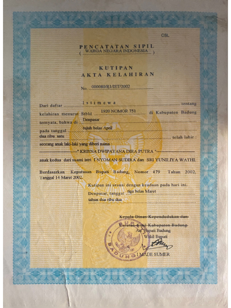 Akta Kelahiran | PDF