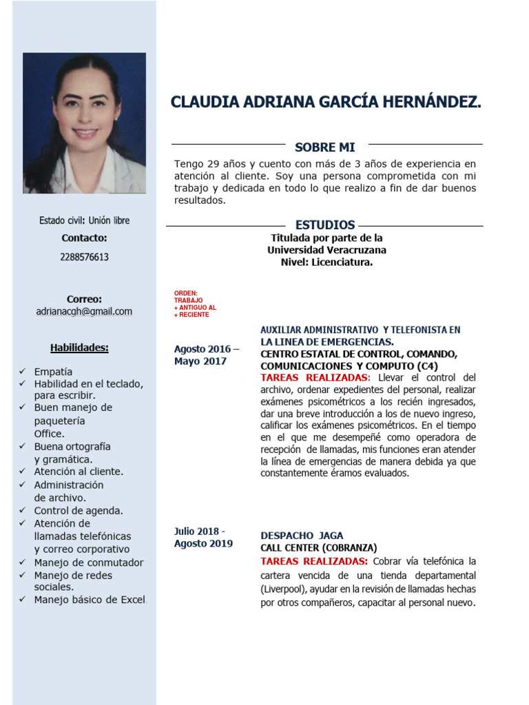 CV Claudia Actualizado | PDF