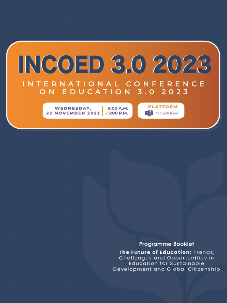 Programme Book Incoed 3.0 2023 | PDF | Educational Technology ...