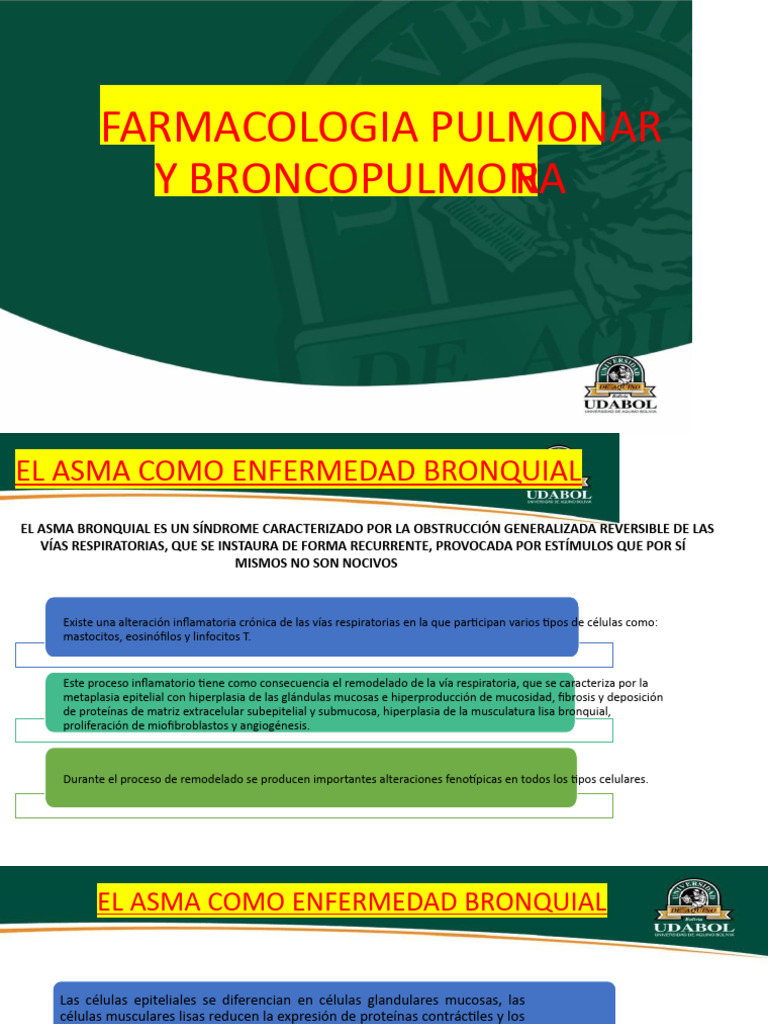 Farmacologia Broncopulmonar | PDF | Asma | Inflamación