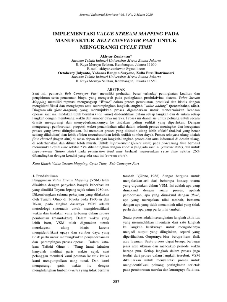 Implementasi Value Stream Mapping Pada M | PDF