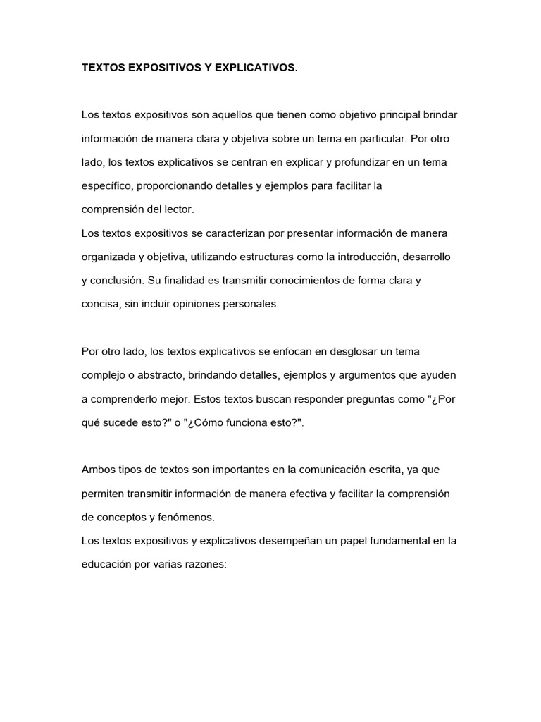 Textos Expositivos y Explicativos | PDF