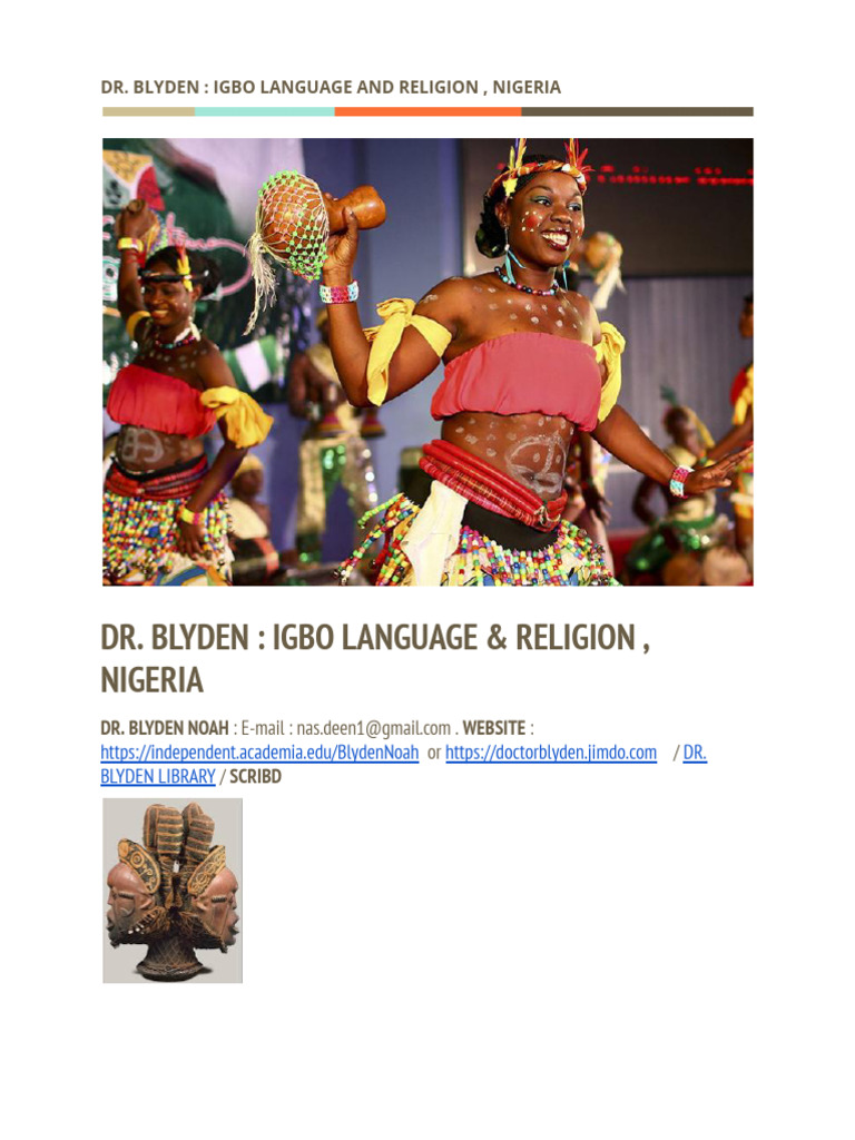 Dr. Blyden : Igbo Language and Religion, Nigeria | PDF | Igbo People