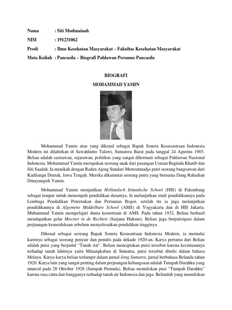Biografi Mohammad Yamin | PDF