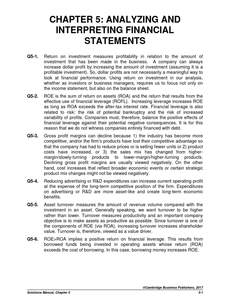Chapter 5 Chapter Review Questions | PDF | Revenue | Balance Sheet