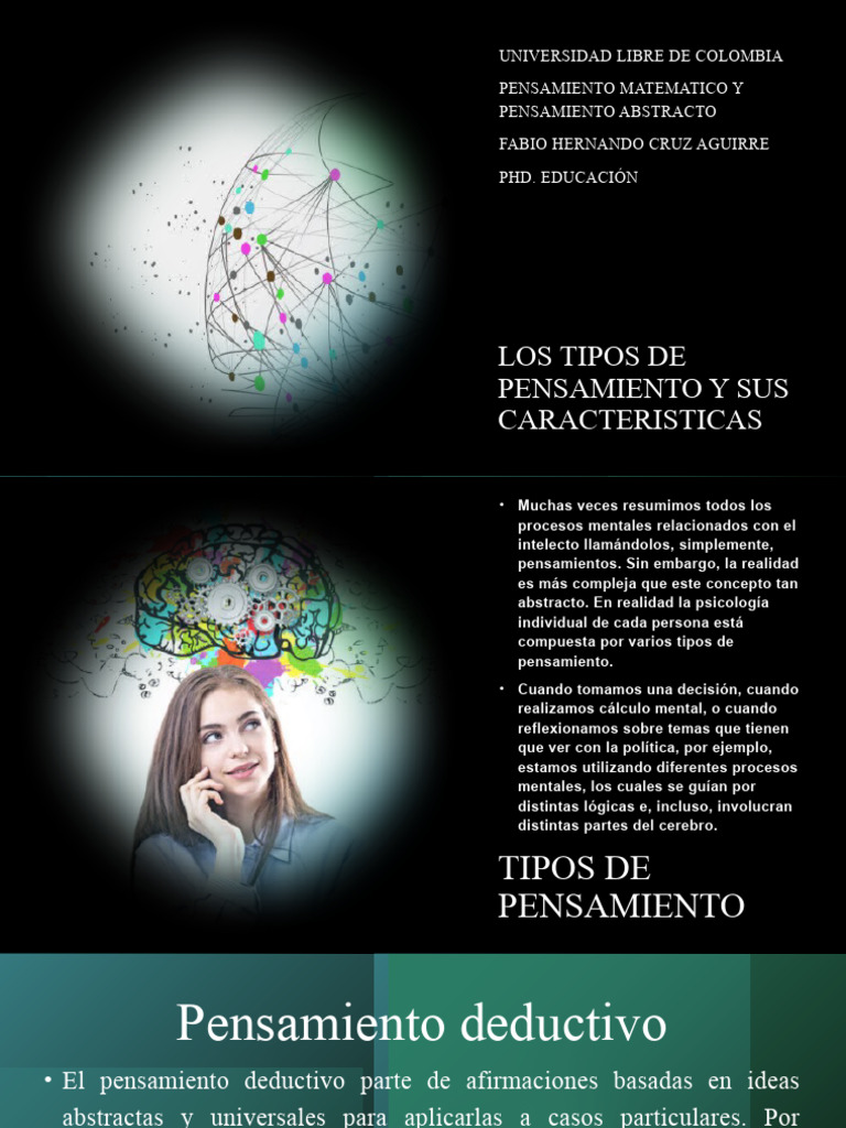 Los Tipos de Pensamiento y Sus Caracteristicas | PDF | Pensamiento | Razonamiento deductivo