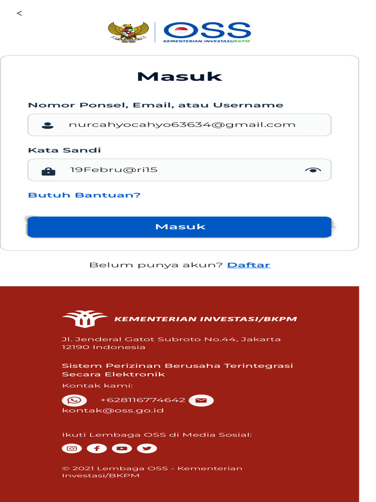 Login - OSS Berbasis Risiko | PDF | Bisnis | Ilmu Sosial