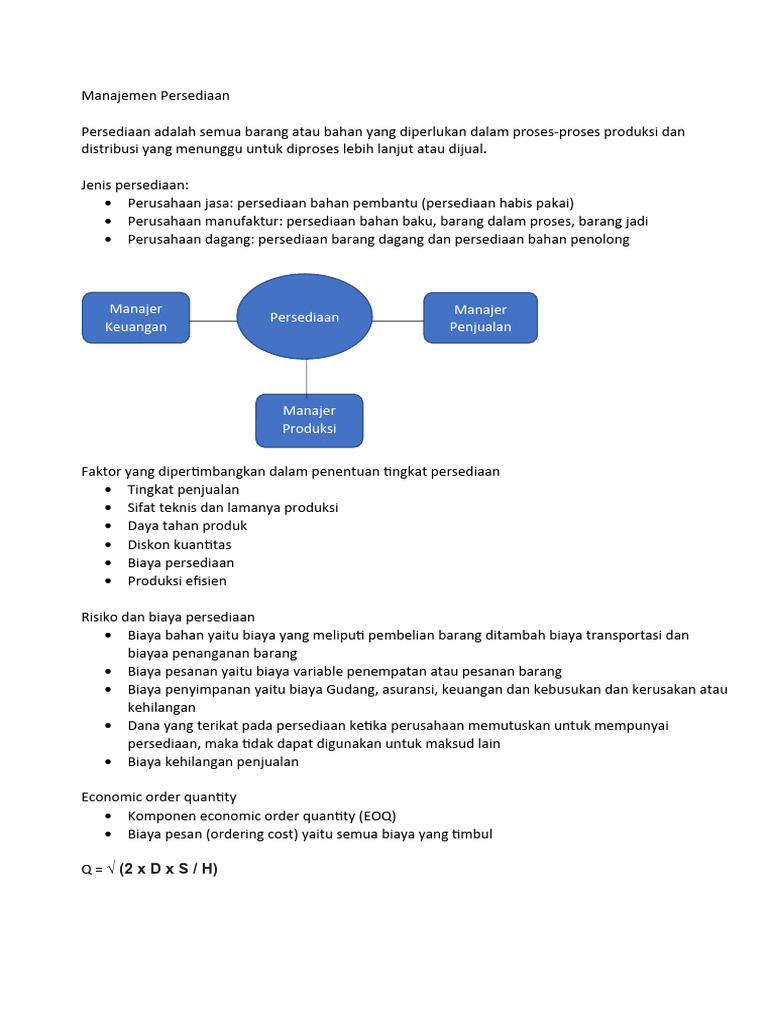 Manajemen Persediaan | PDF