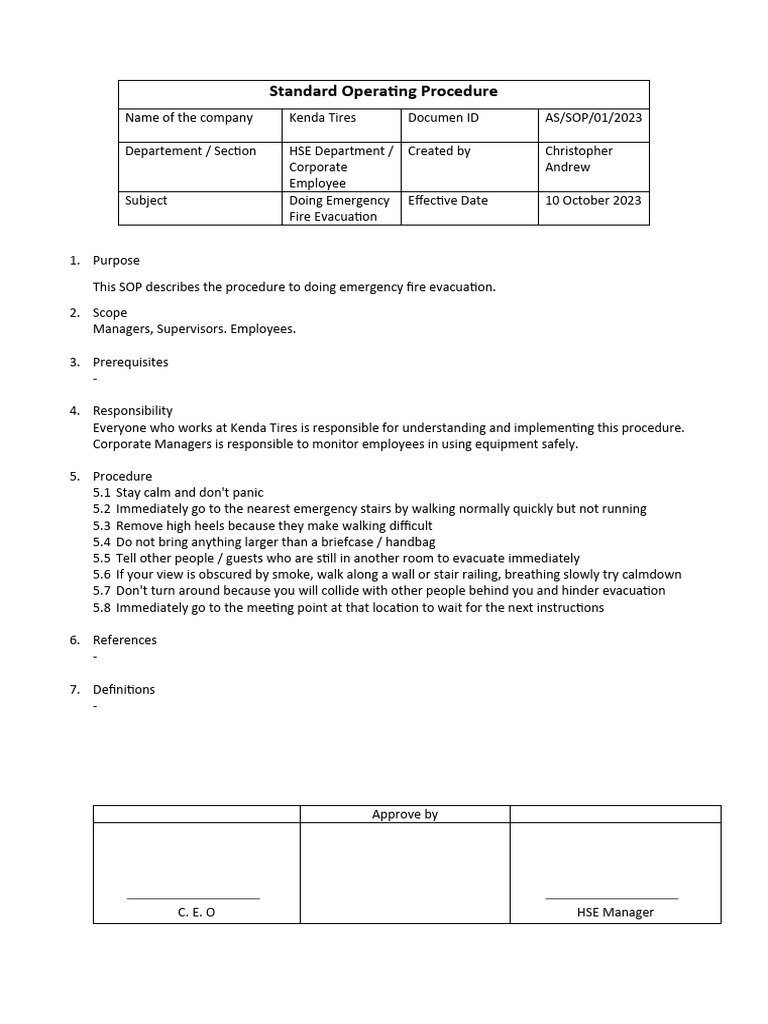Standard Operating Procedure | PDF