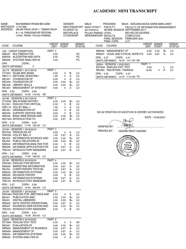 Transcript Irham | PDF | Computing