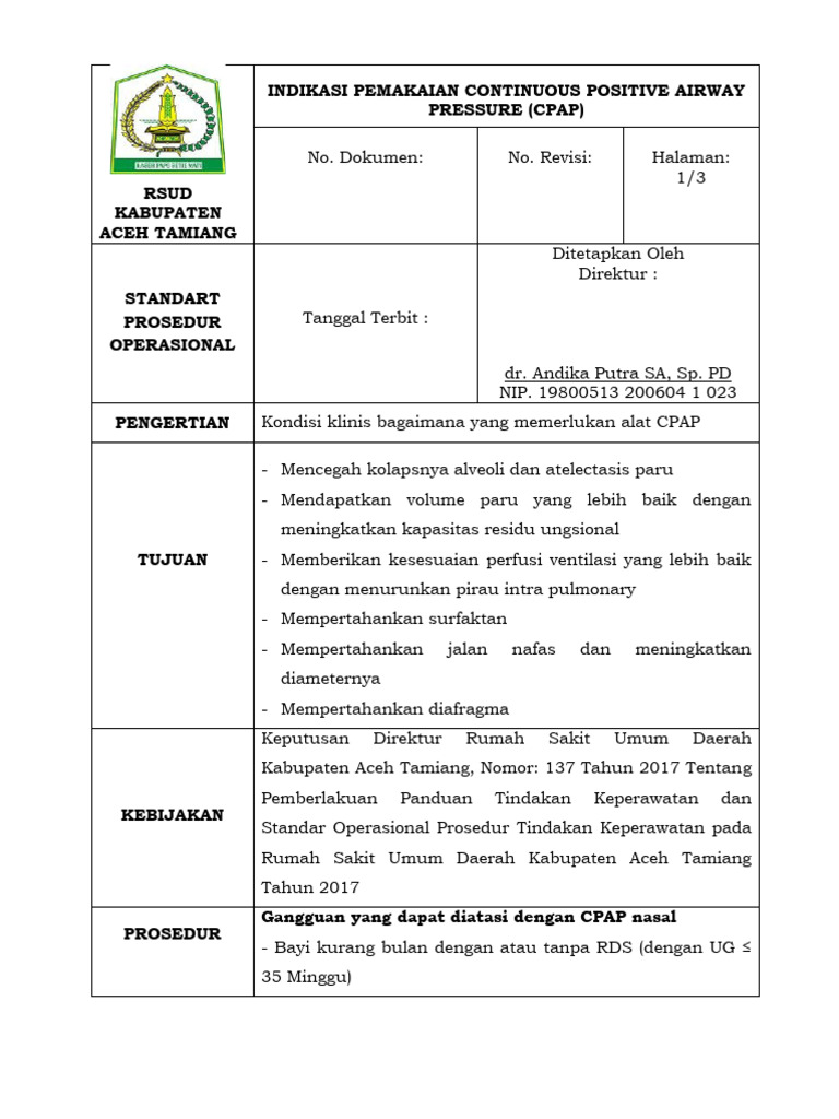 Indikasi CPAP untuk Bayi Prematur | PDF