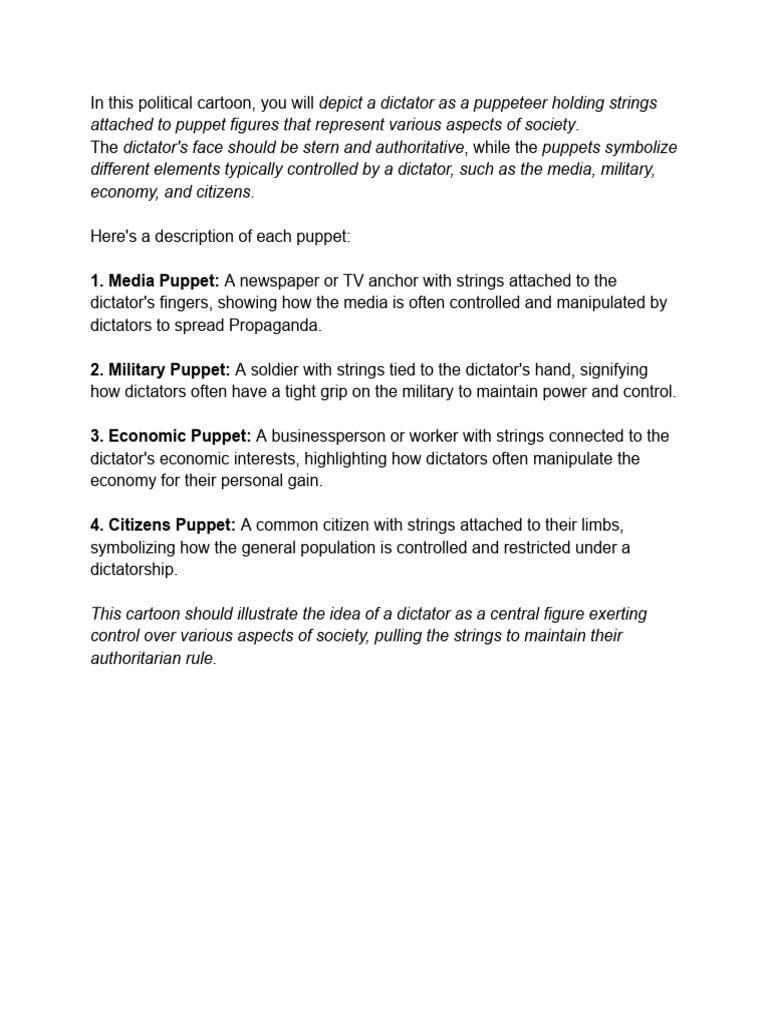 Dictator Political Cartoon Activity | PDF | Politics