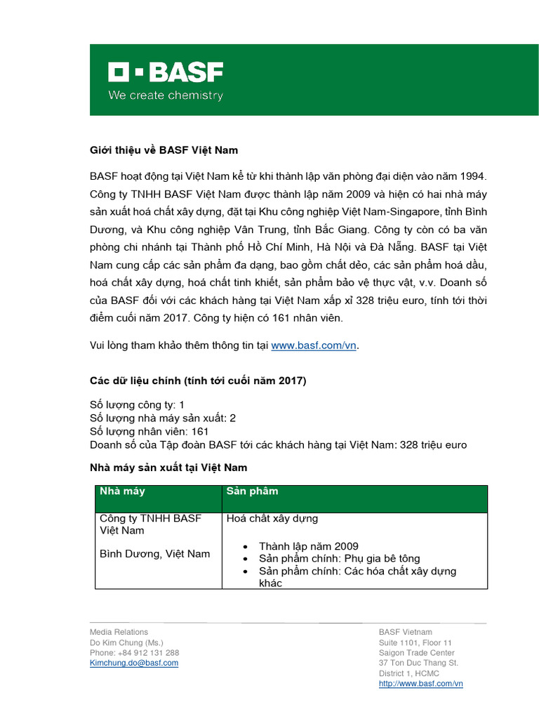 BASF in Vietnam 2017 Vi | PDF