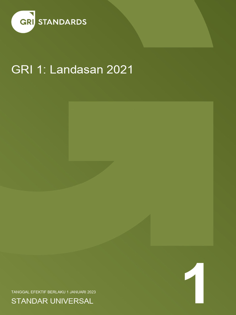 GRI 1 - Landasan 2021 - Indonesian | PDF | Bisnis | Pengelolaan Keuangan & Uang