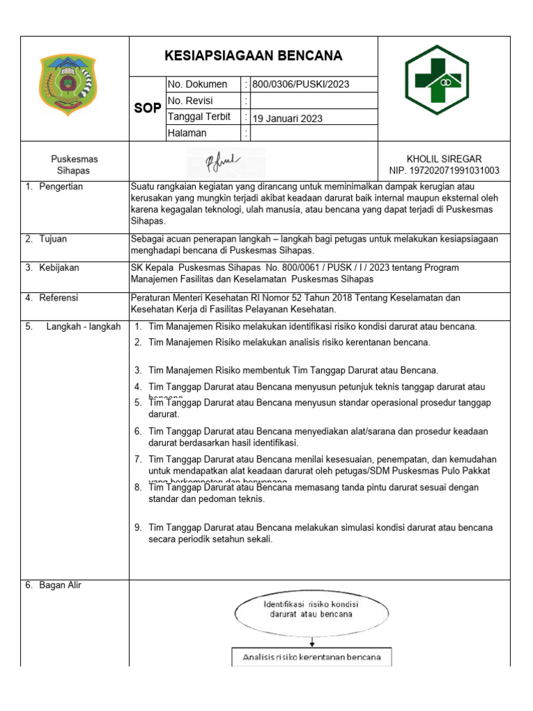 1.4.4 EP 2 SOP Kesiapsiagaan Bencana | PDF