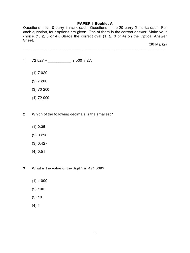 2015 P6 FMA Mendaki PSLE (Full) | PDF | Rectangle | Geometric Shapes