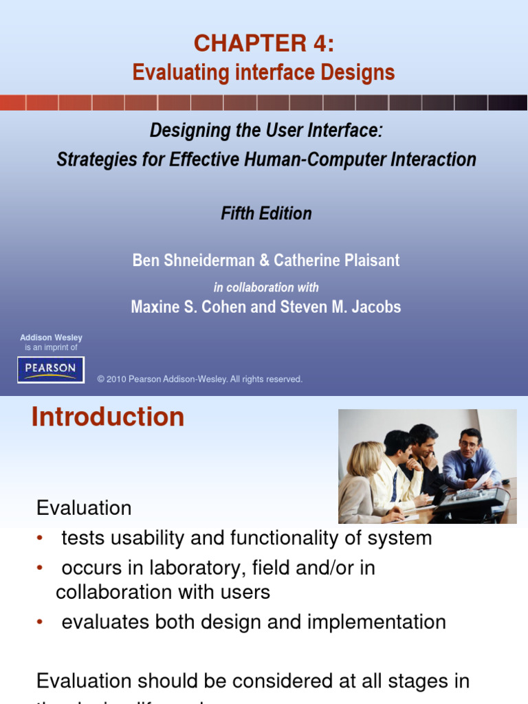 CH 4 Evaluating Interface Designs (Reference Book 01) | PDF | Usability | Experiment