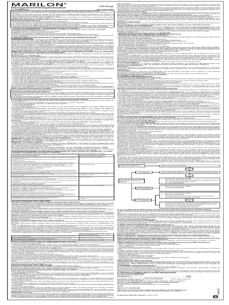 Marilon Compressee | PDF | Accident vasculaire cérébral | Pilule combinée