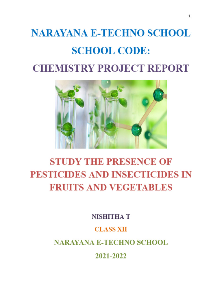 Study of Insecticides and Pesticides in Vegetables Project | PDF ...