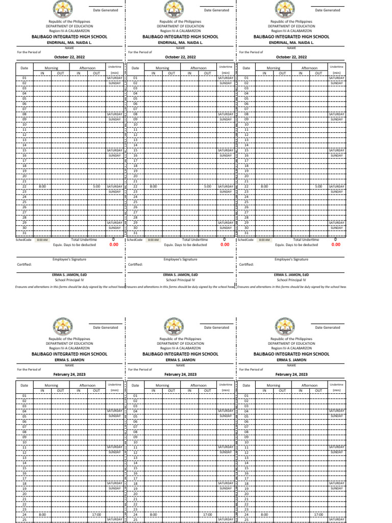 DTR Blank | PDF | Government Institutions | Government Related ...