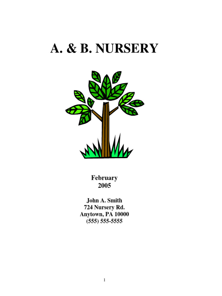 L.F. Kime Nursery Business Plan Overview | PDF | Private Sector ...