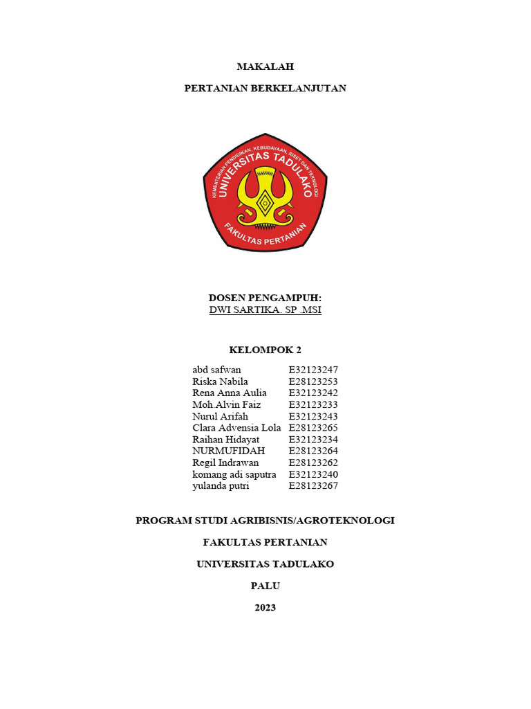 Makalah Safwan Pertanian Berkelanjutan | PDF Makalah Safwan Pertanian Berkelanjutan | PDF