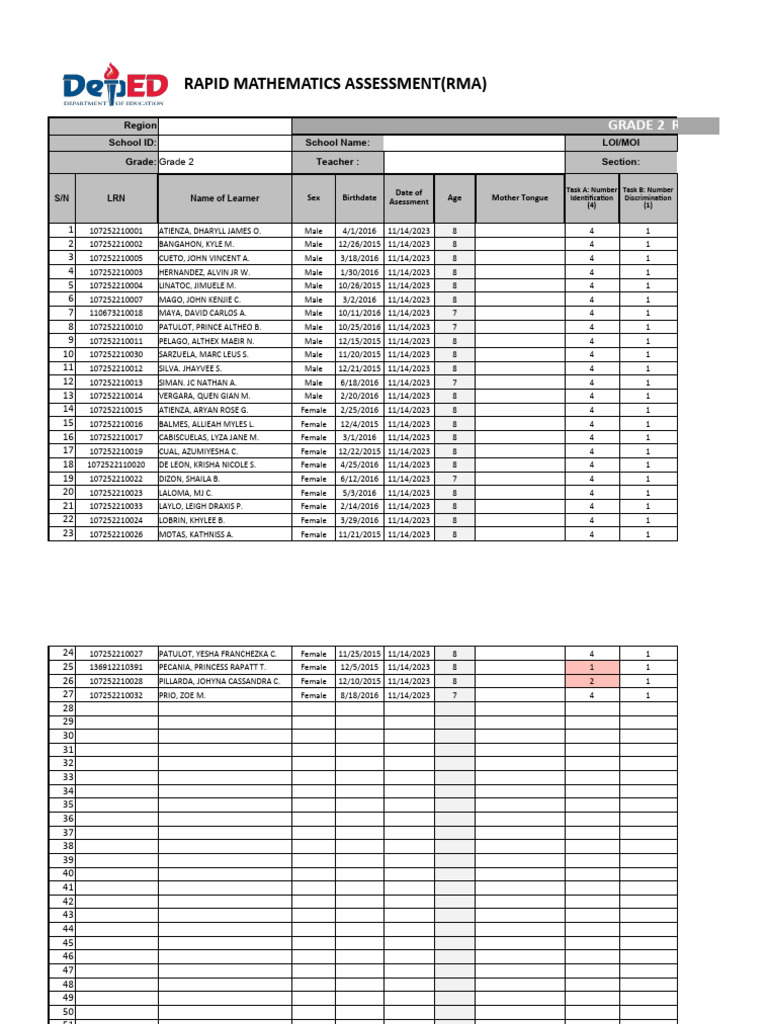 RMA G2Scoresheet v3 | PDF | Mathematics | Mathematical Notation