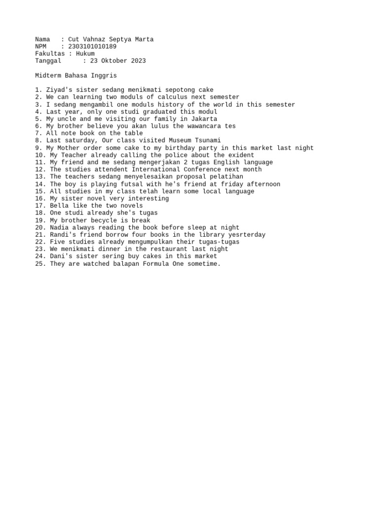 Midterm English Exam Answers 2023 | PDF | Travel | Art