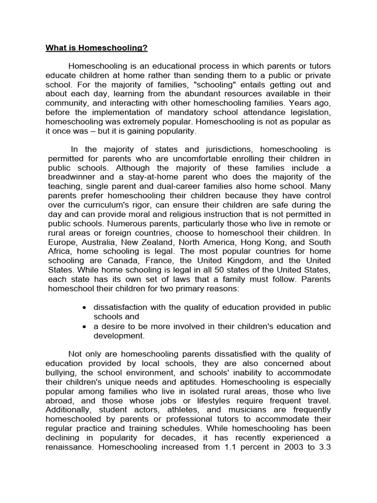 Homeschooling | PDF | Homeschooling | Pedagogy