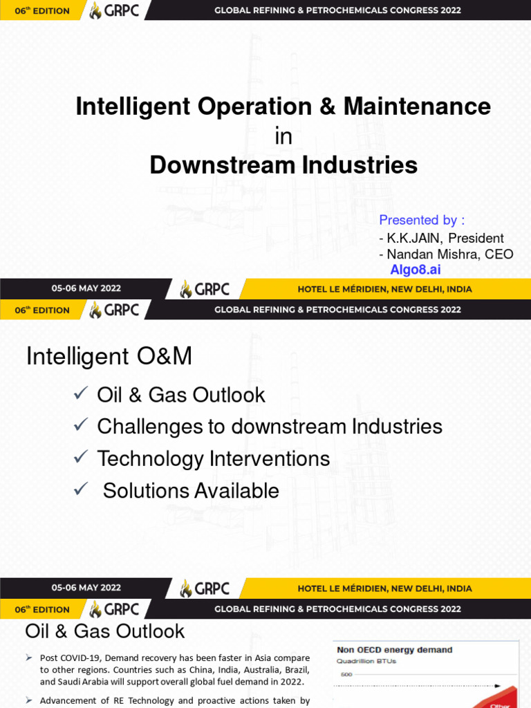 Intelligent Operation & Maintenance in Downstream Industries - ALGO8 AI ...