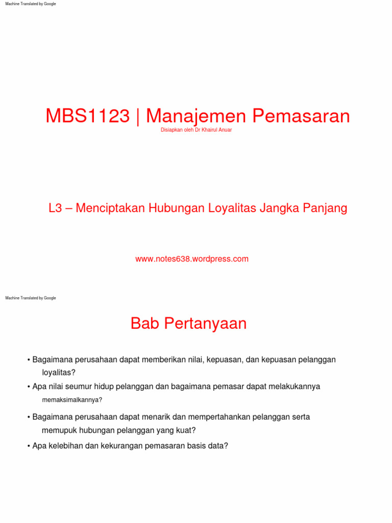 l3 Creating Long Term Loyalty Relationship | PDF