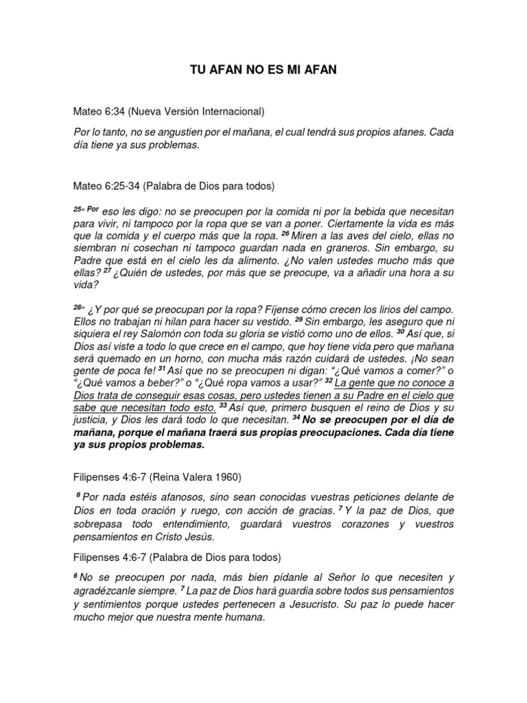 Mensaje Domingo 18 Dic TU AFAN NO ES MI AFAN | PDF | Oración | Cristo ...