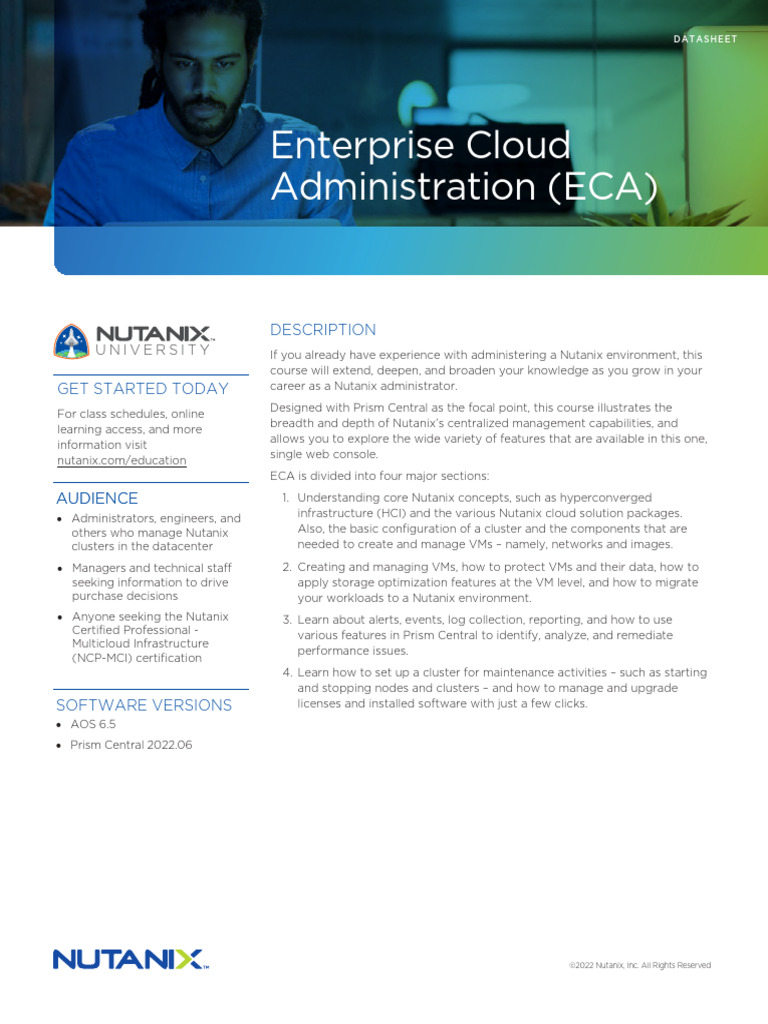 Nutanix ECA v6.5 Datasheet | PDF | Computer Network | Computer Cluster