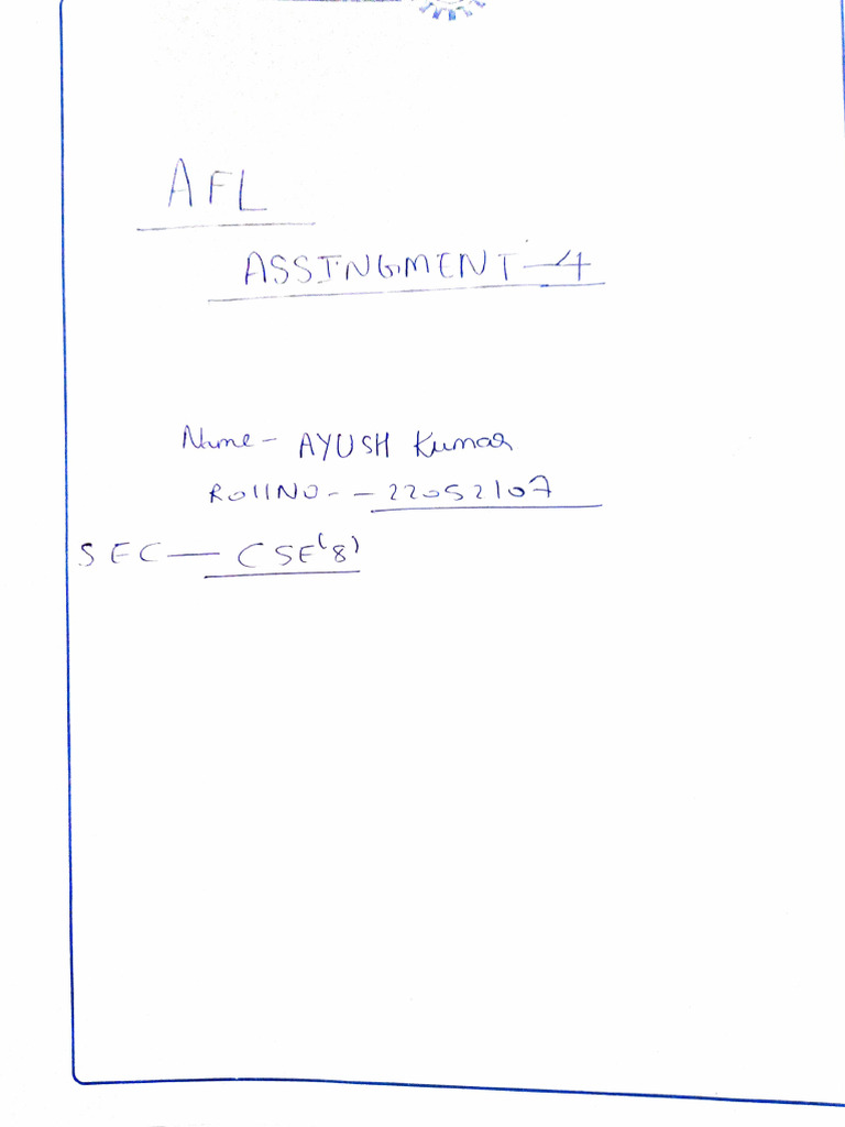 Afl Assignment 4 22052107 | PDF
