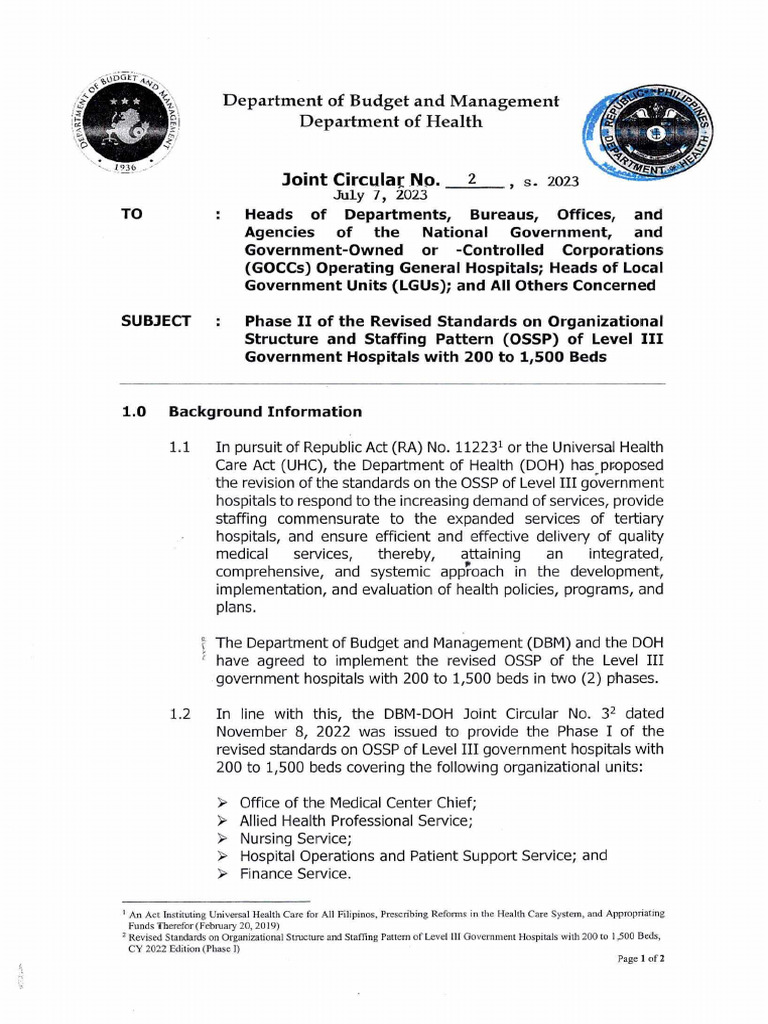Doh Joint Circular No 2 S 2023 Dated July 7 2023 | PDF | Pathology ...