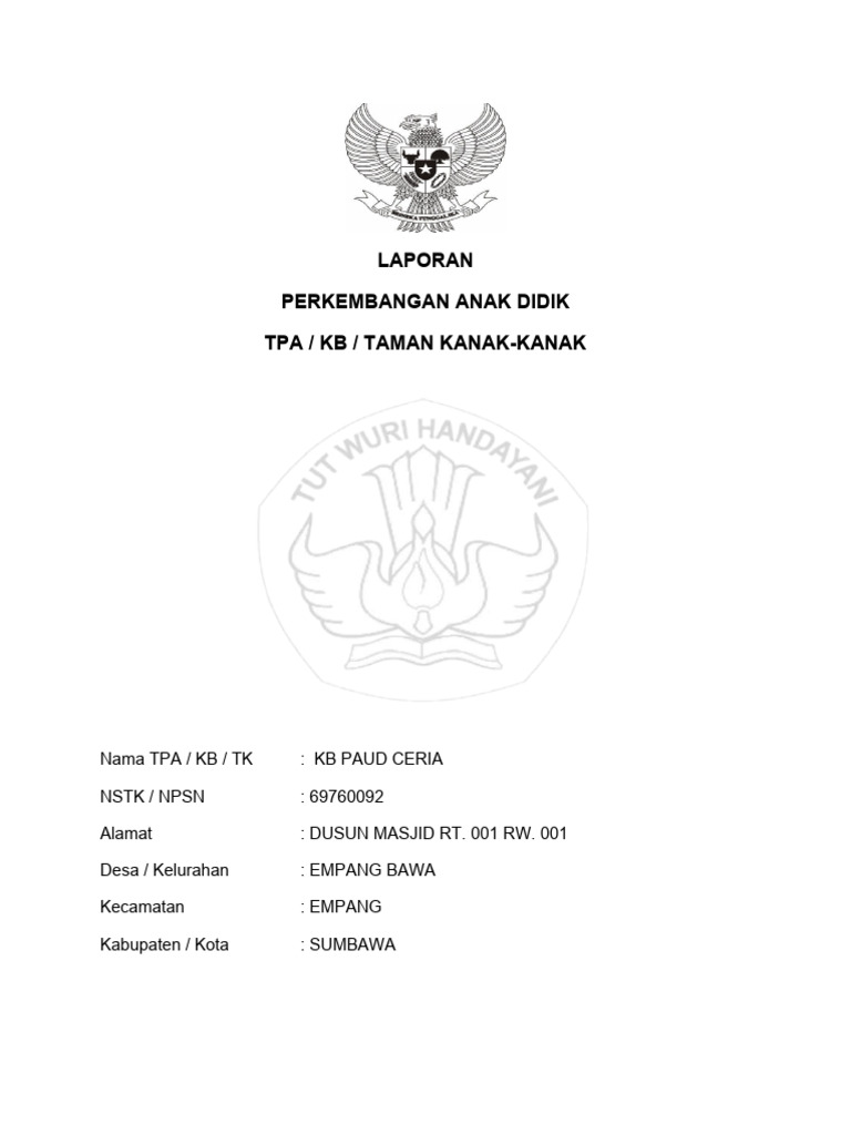 Raport Paud Ceria | PDF