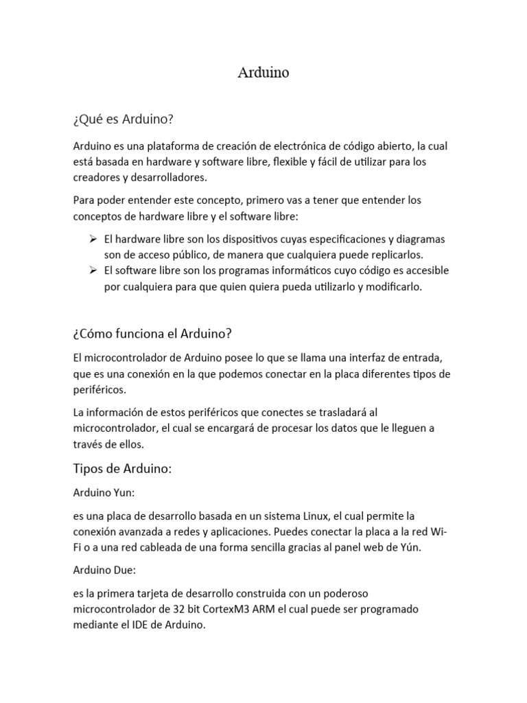 Arduino Pdf Arduino Hardware De La Computadora