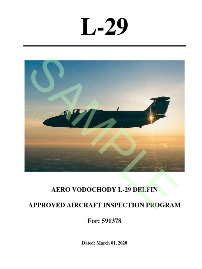 Sample: Aero Vodochody L-29 Delfin Approved Aircraft Inspection Program ...