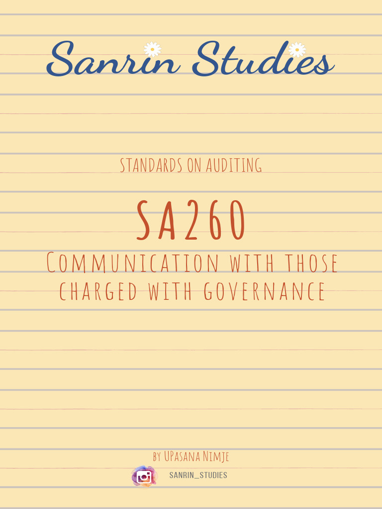 SA 260 - Communicating With Those Charged With Governance. | PDF