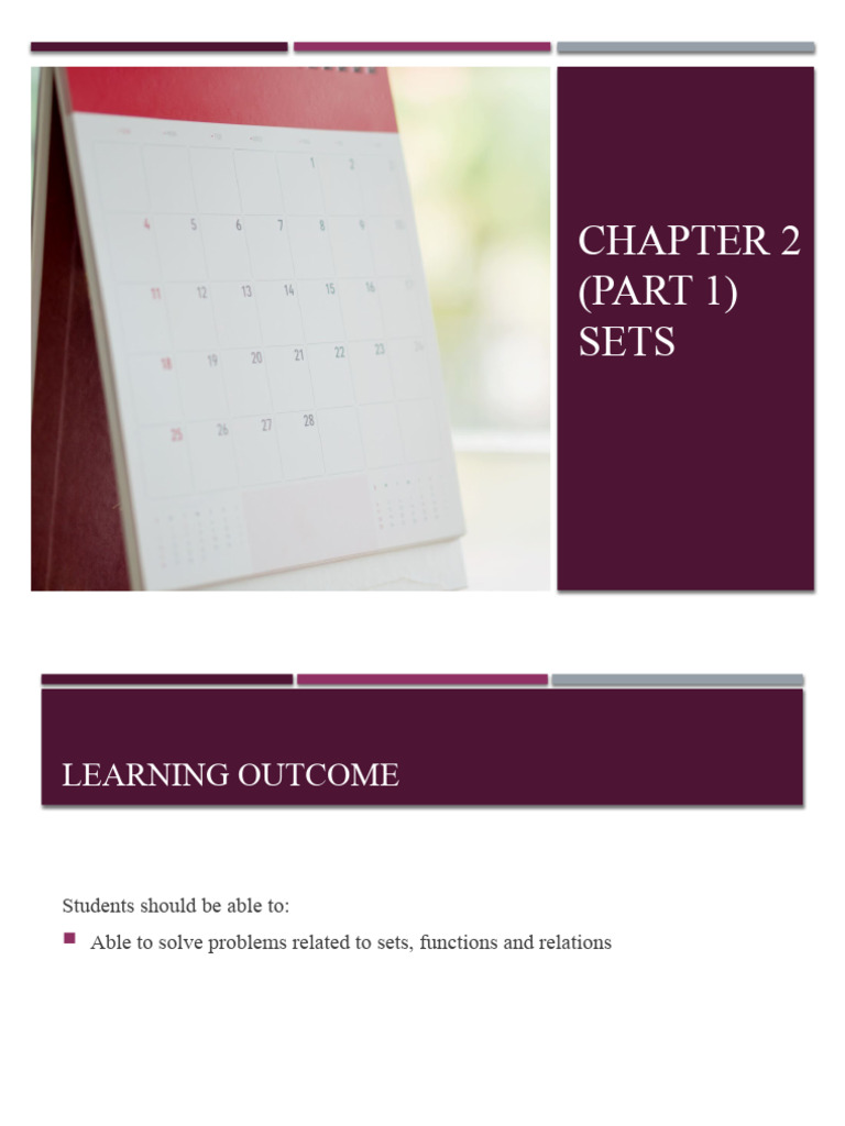 Chapter2 - Part1 - Set | PDF | Set (Mathematics) | Mathematics