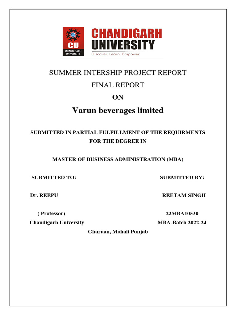 Reetam Final Report 2 | PDF | Pepsi Co | Corporate Social Responsibility