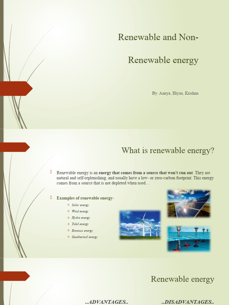 Renewable vs Non-Renewable Energy Guide | PDF | Renewable Energy | Fuels