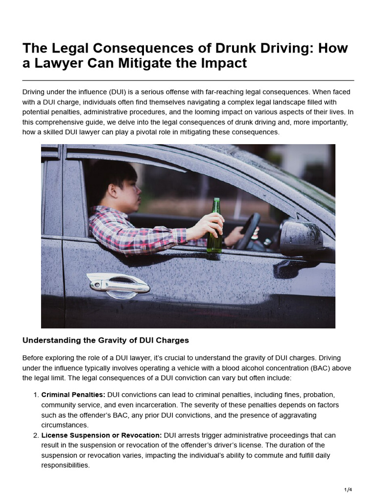 The Legal Consequences of Drunk | PDF | Driving Under The Influence ...