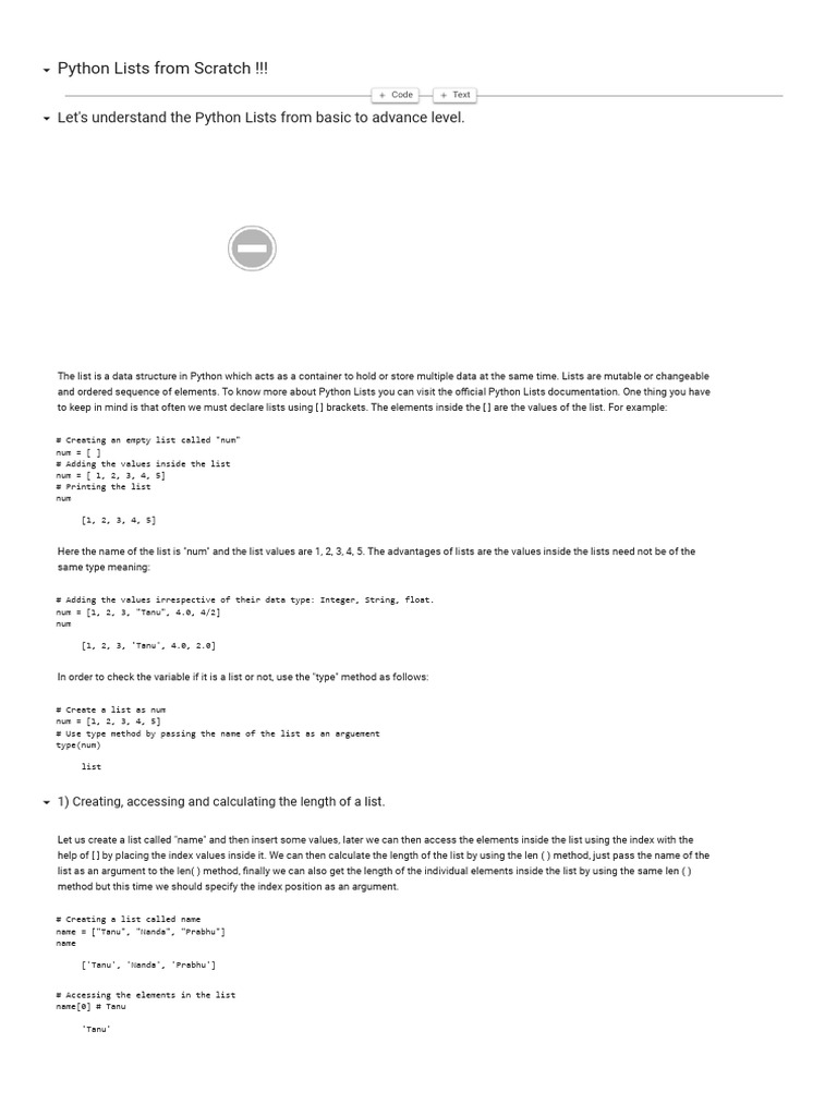 Lists - Ipynb - Colaboratory | PDF | Computer Engineering | Computer ... Lists - Ipynb - Colaboratory | PDF | Computer Engineering | Computer ...