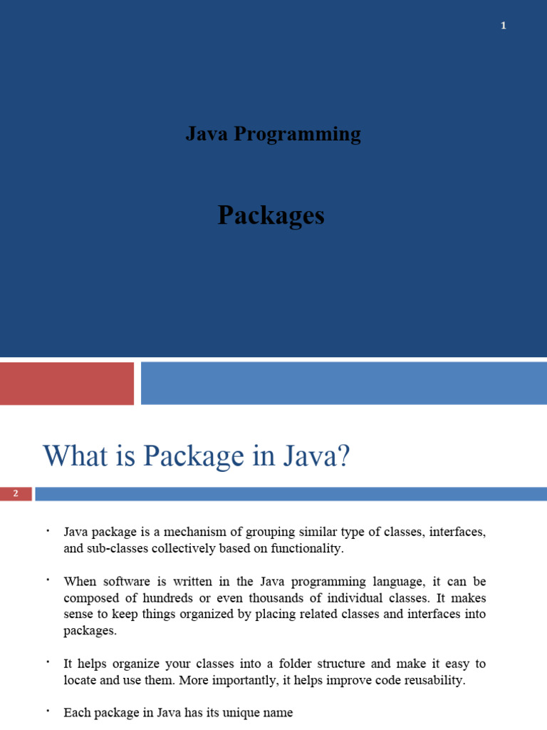 Packages | PDF | Java (Programming Language) | Class (Computer Programming) Packages | PDF | Java (Programming Language) | Class (Computer Programming)