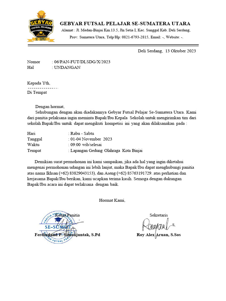 GFP - Ssmt. Undangan Sekolah | PDF