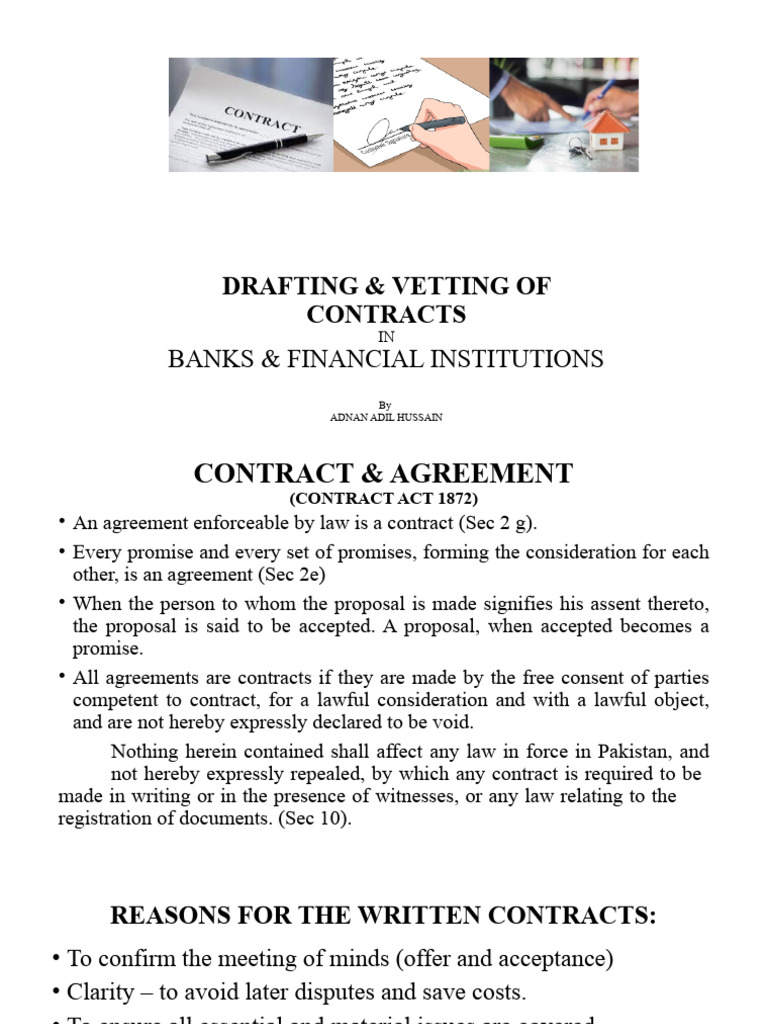 Drafting and Vetting of Contracts Relating To Banking | PDF | Notary ...