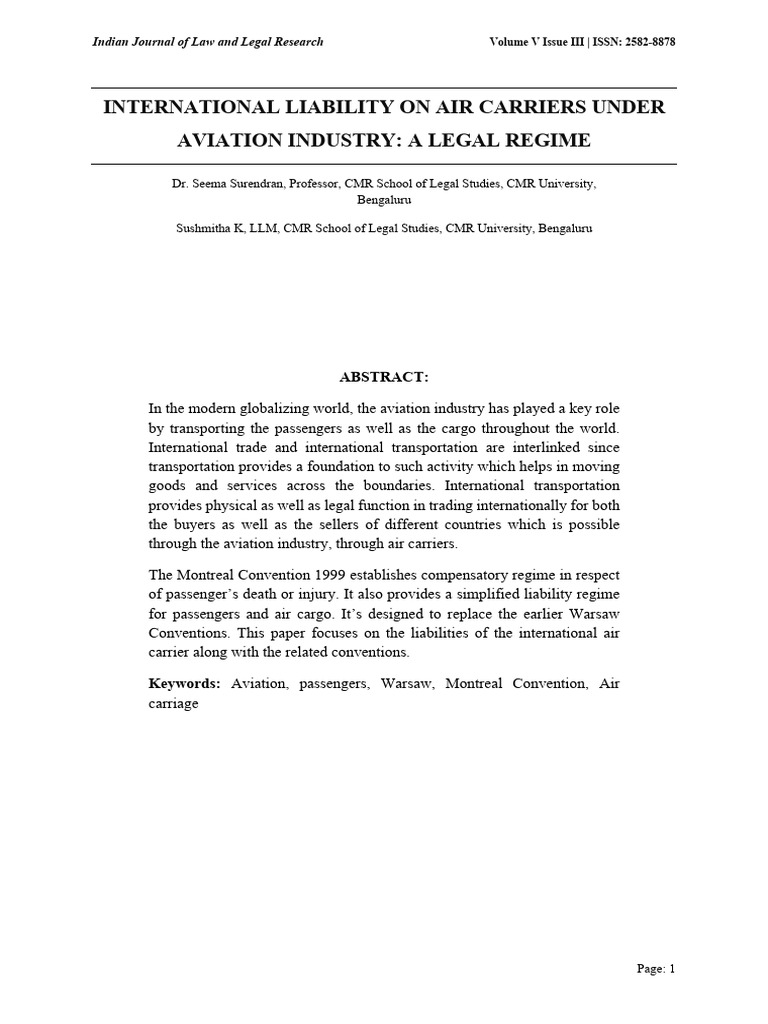 International Airlines Legal | PDF | Treaty | Airlines